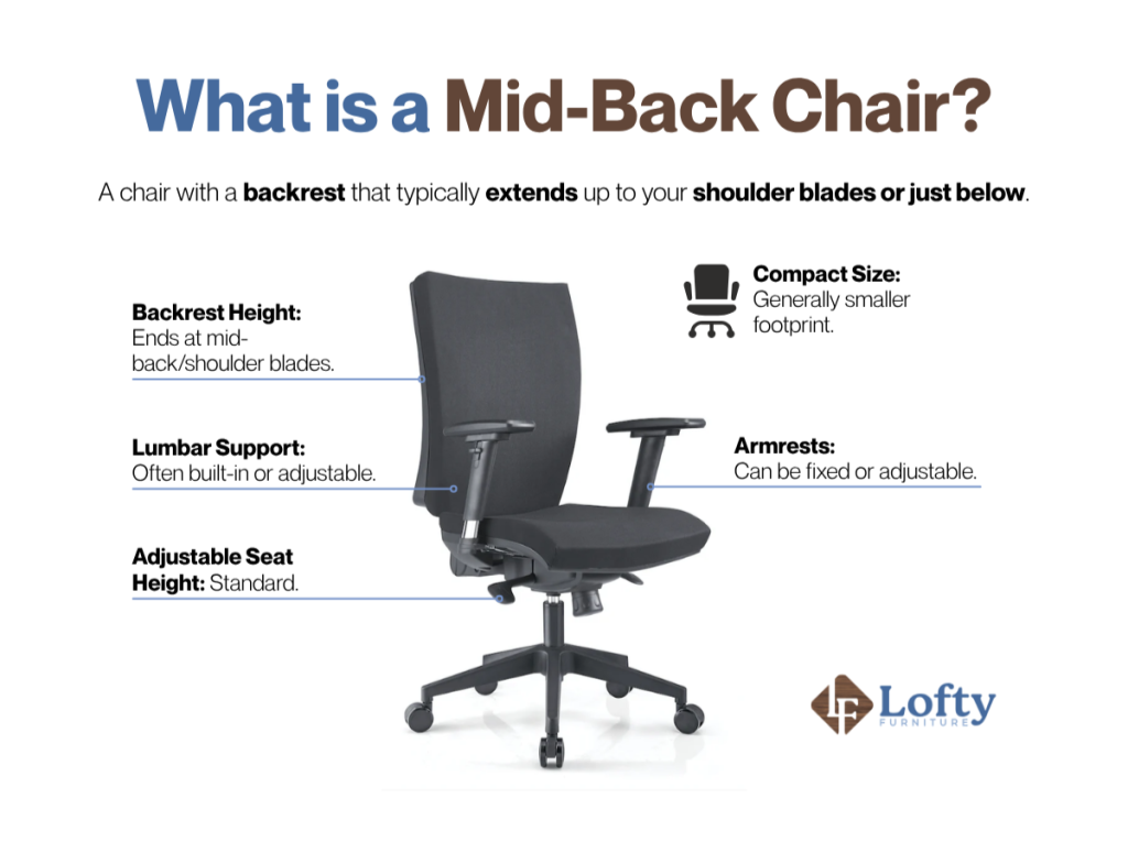 Mid Back vs High Back Chair for Home Office Setups - Lofty Furniture