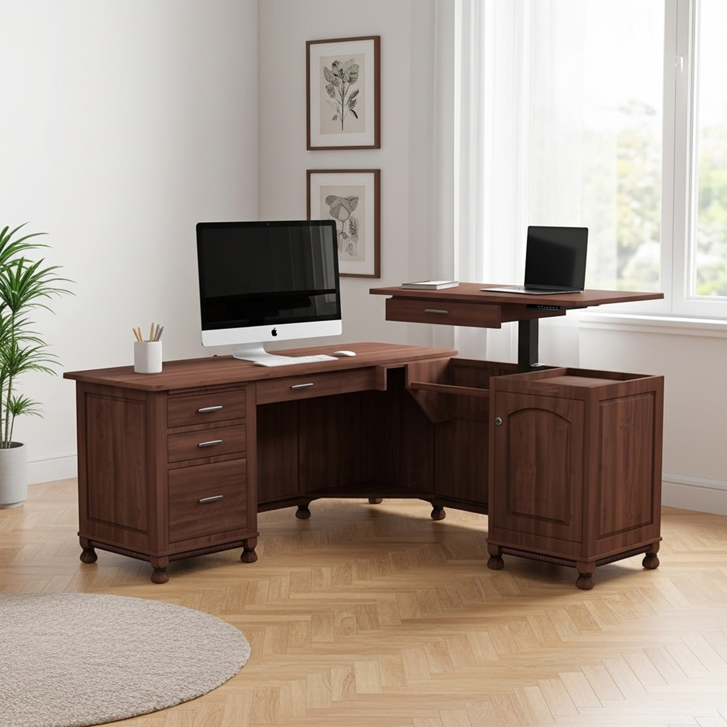 Lofty Furniture | Amish Henry Stephens L Corner Desk